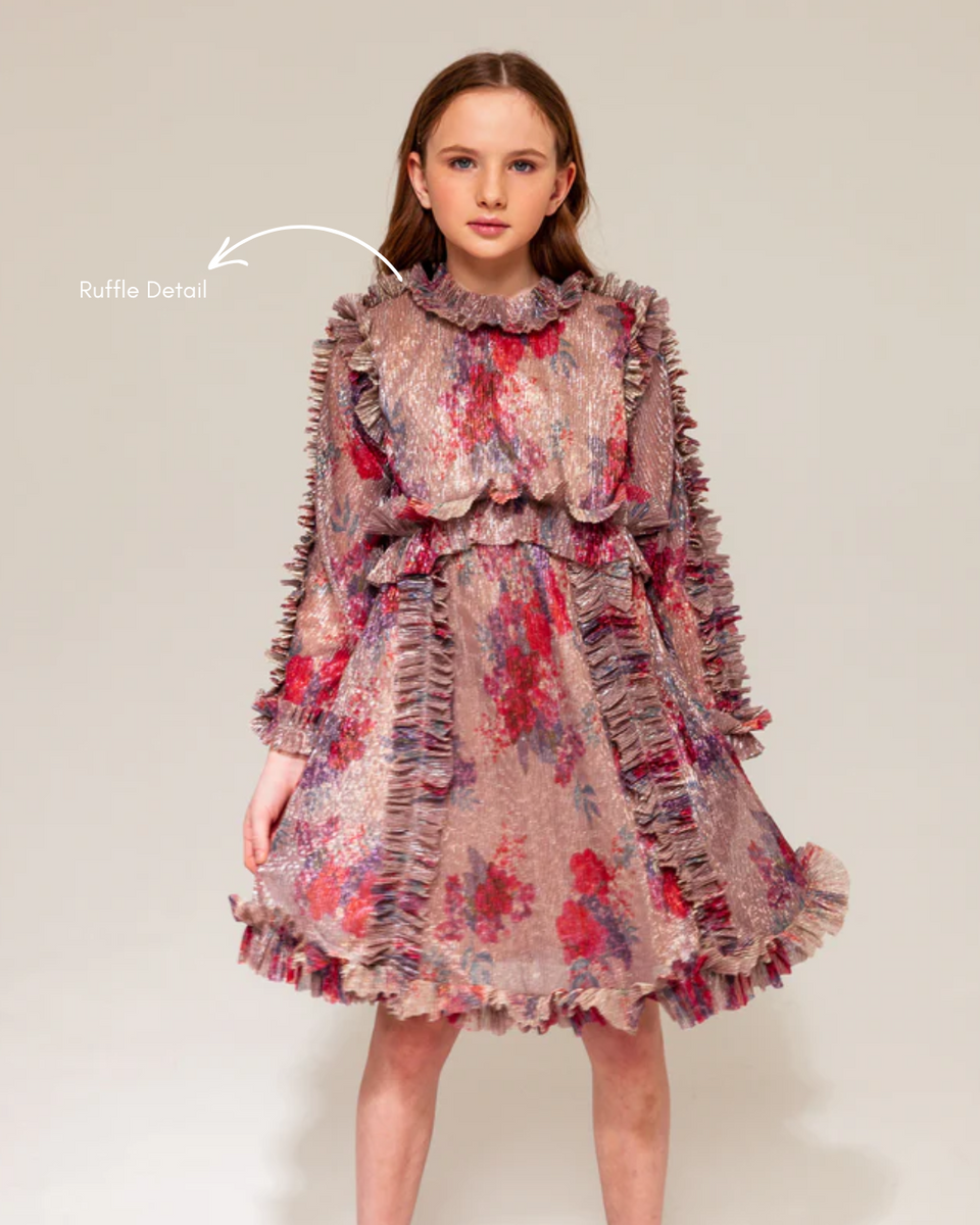 Concha Print Ruffle Dress – Gió Bespoke